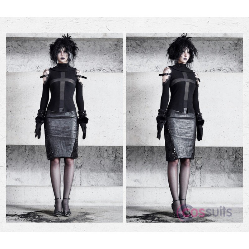 Shadow Stalker Gothic Faux Wool Base Layer Shirt - CosSuits