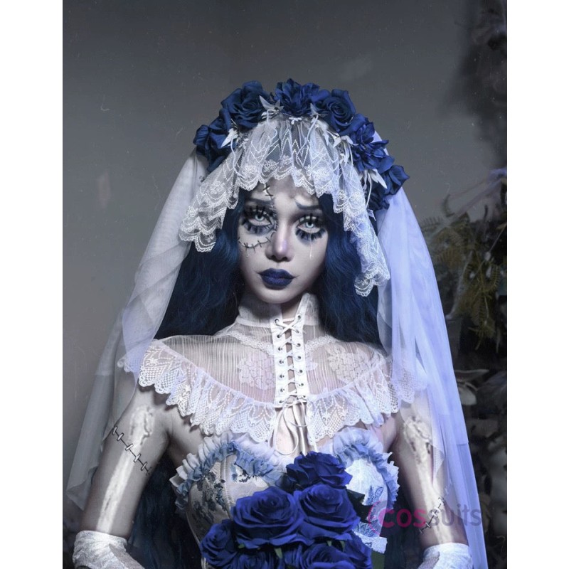 Corpse Bride Gothic Cape with Spine Detail and Outer Skirt - CosSuits