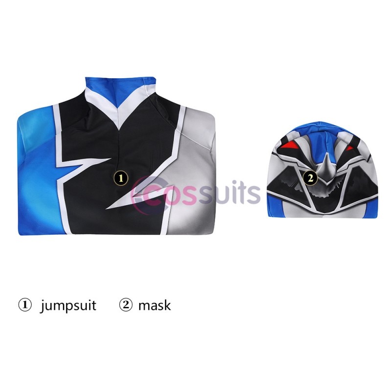 Blue Power Rangers Costume Kishiryu Sentai Ryusoulger Blue Solider ...