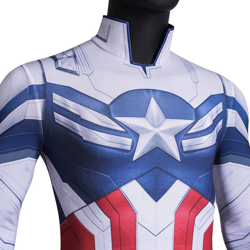 Sam Wilson Captain America Brave New World Cosplay Costume with Glasses ...
