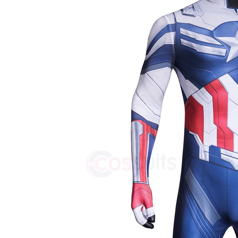 Sam Wilson Captain America Brave New World Cosplay Costume with Glasses ...