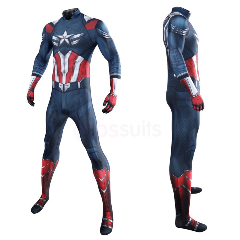 Sam Wilson Captain America Brave New World Cosplay Costume Printed ...