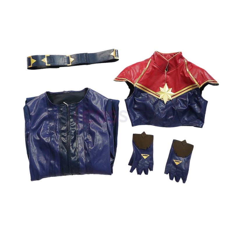 2022 New Captain Marvel Carol Danvers Blue Cosplay Costume - CosSuits