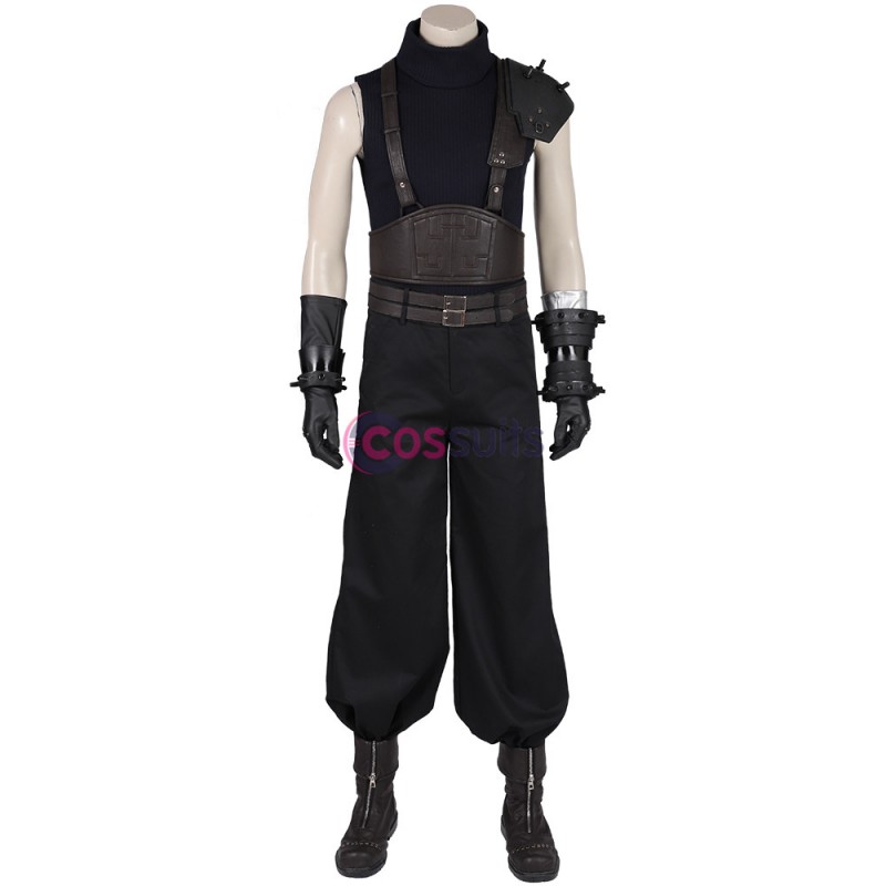 Cloud Cosplay Costume Final Fantasy VII Remake Cloud Black Suit - CosSuits