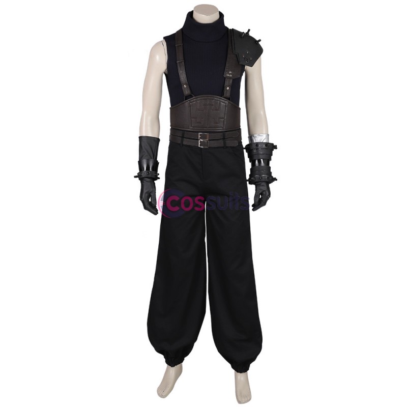 Cloud Cosplay Costume Final Fantasy VII Remake Cloud Black Suit - CosSuits