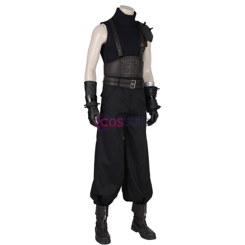 Cloud Cosplay Costume Final Fantasy VII Remake Cloud Black Suit - CosSuits