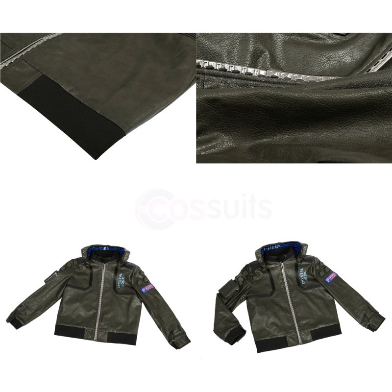 Cyberpunk 2077 Vincent Male V Leather Cosplay Jacket - CosSuits