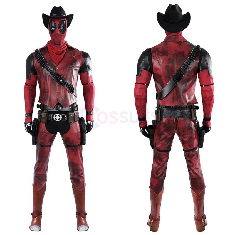 Higher Quality Cowboy Deadpool Cosplay Costume - CosSuits