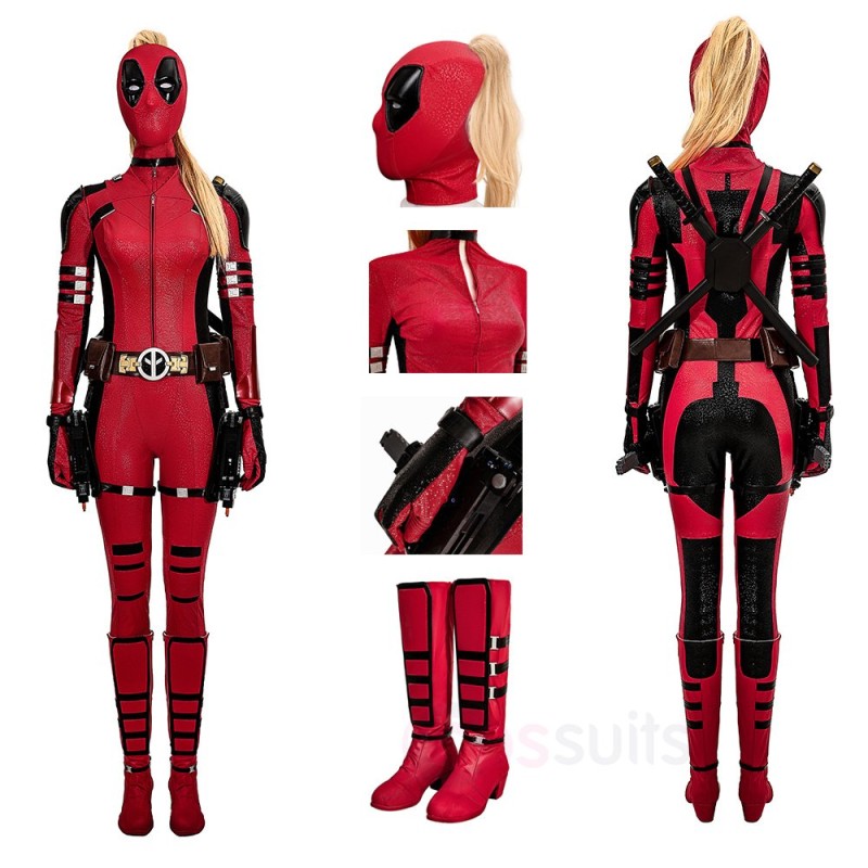 2024 Lady Deadpool Cosplay Costume Deadpool Wolverine Halloween Cosplay ...