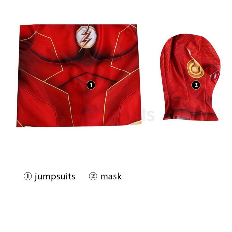 Kids TF season 8 Barry Allen Cosplay Jumpsuit - CosSuits