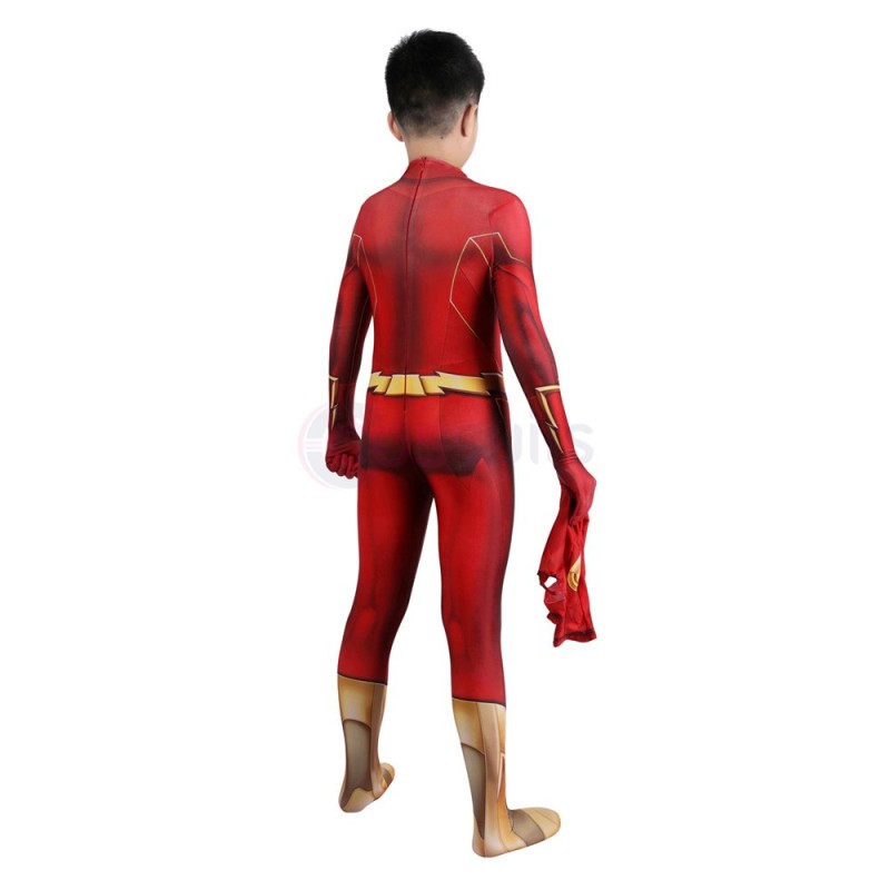 Kids TF season 8 Barry Allen Cosplay Jumpsuit - CosSuits