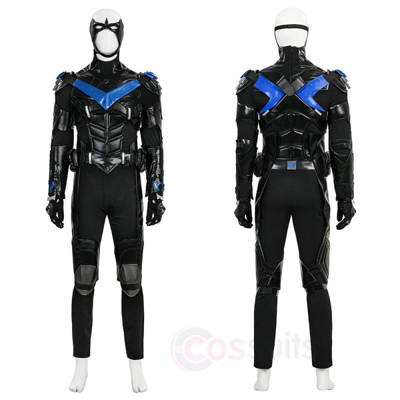 Arkham Knight Dark Blue Hero Dick Grayson Cosplay Suit - CosSuits