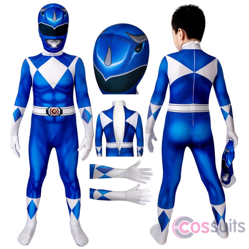 Power Rangers Kids Costume Power Rangers Billy Blue Ranger Cosplay ...