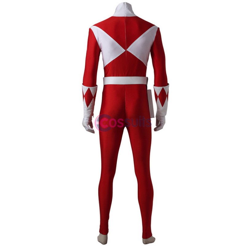 Red Ranger Cosplay Costume Mighty Morphin Power Rangers Cosplay Suit ...