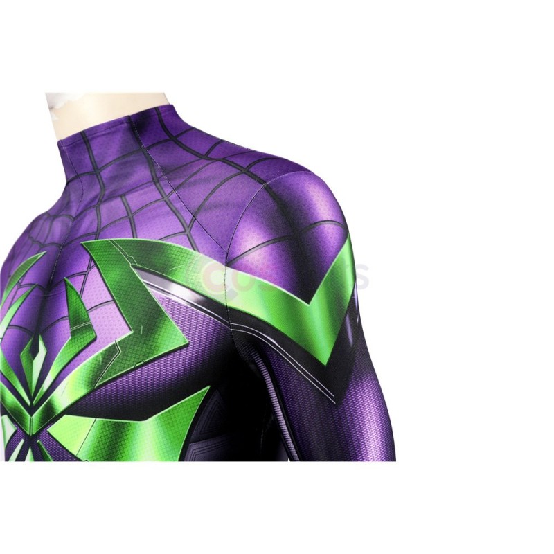 Marvel Spider-Man Miles Morales Costumes Purple Reign Cosplay Suit ...