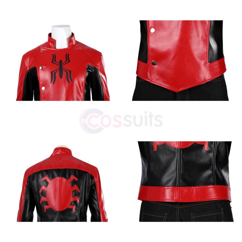 Spider Man 2 Last Stand Cosplay Costumes Red Leather Jacket Cosplay ...