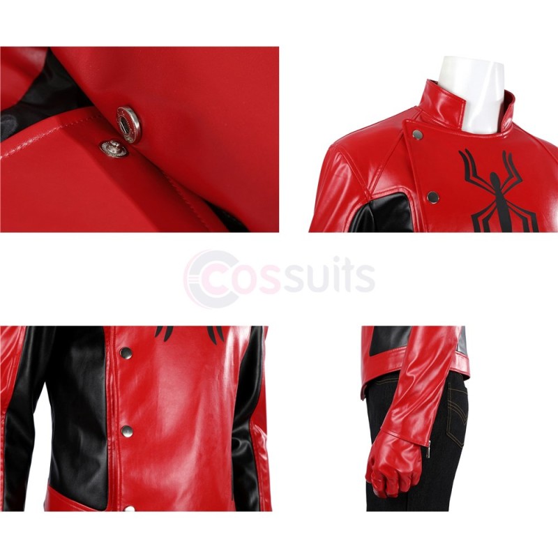 Spider Man 2 Last Stand Cosplay Costumes Red Leather Jacket Cosplay ...