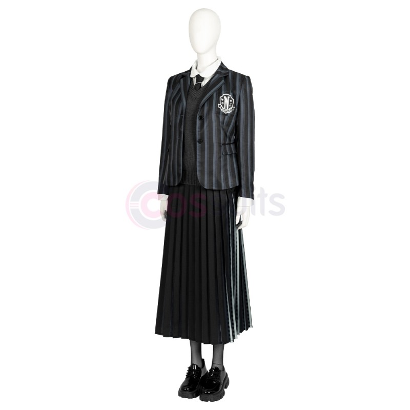 The Addams Family Cosplay Costumes Wednesday Addams Halloween Outfit ...