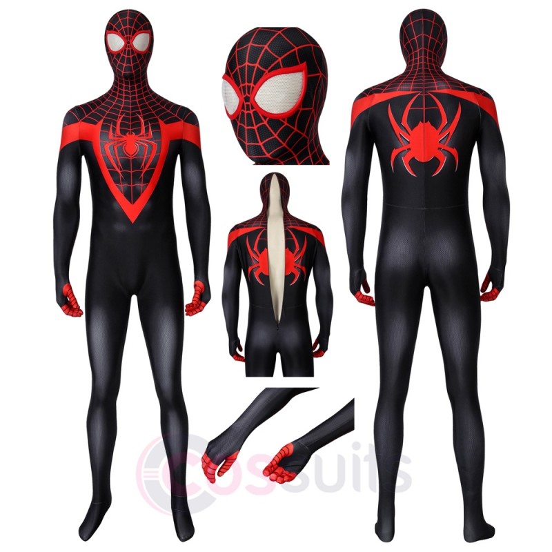 Ultimate Spider-man Miles Morales Costumes Spider Man Cosplay Suit ...