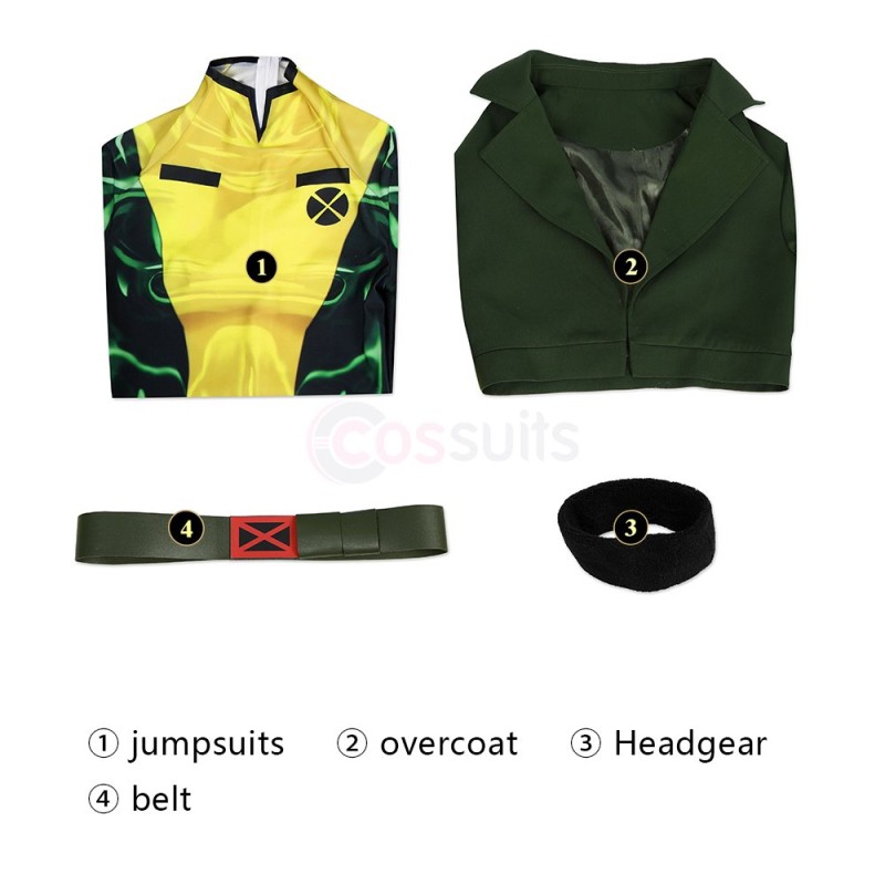 X-Men 97 Rogue Cosplay Costumes Anna Marie Cosplay Suit - CosSuits