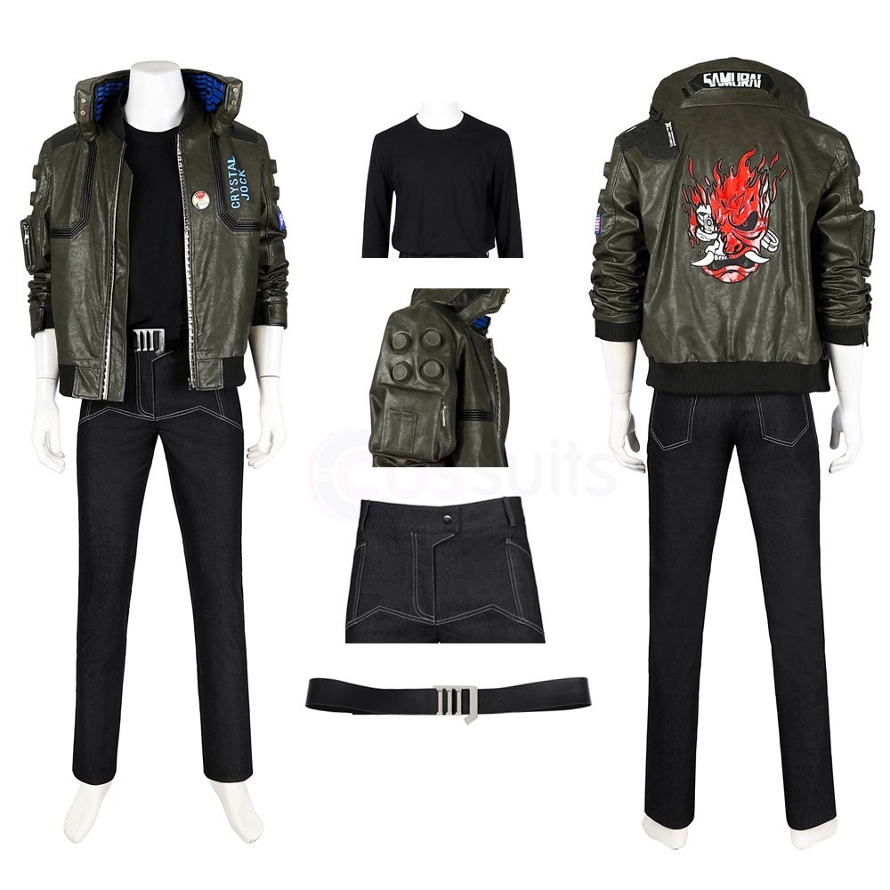 Cyberpunk 2077 Vincent Male V Leather Cosplay Jacket - CosSuits